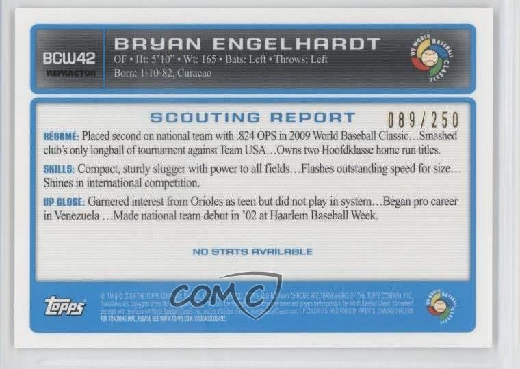 2009 Bowman Chrome WBC Prospects X-Fractor /250 Bryan Engelhardt #BCW42 ...