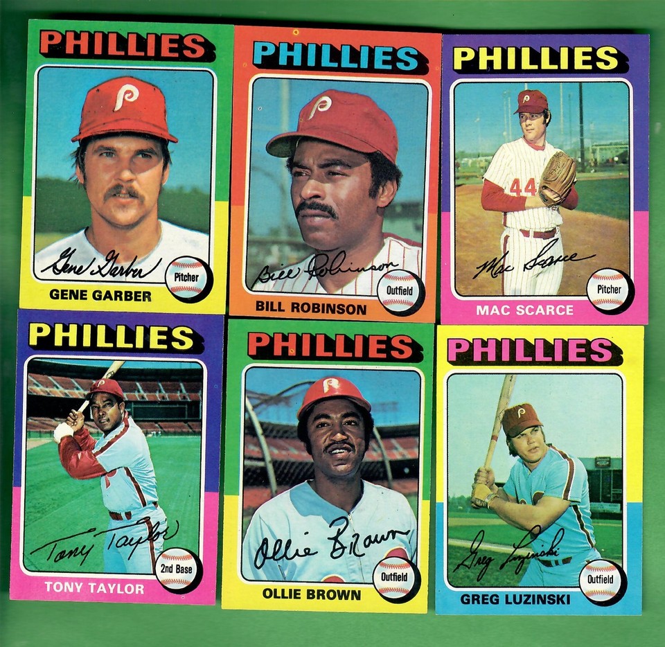 1975 TOPPS BASEBALL - PHILADELPHIA PHILLIES - LOT OF 15 DIFFERENT ...