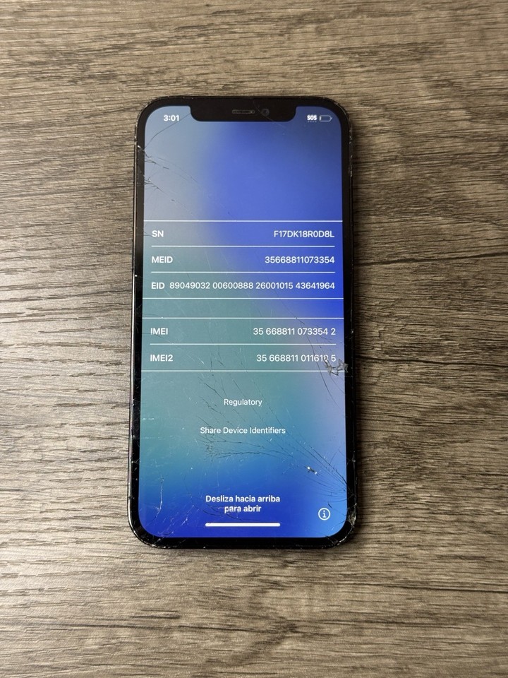 Apple iPhone 12 Pro - 128GB - Pacific Blue. For Parts. Read Description ...