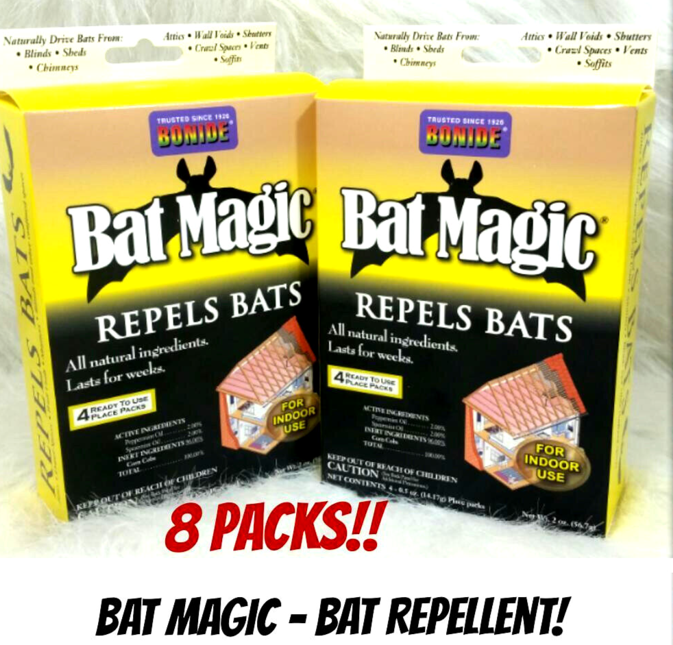 BONIDE 876 BAT MAGIC REPELS BATS BAT REPELLENT 8 PACKS!! READY TO USE ...