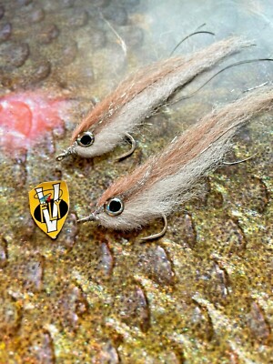 2 V Fly Size 2/0 Ultimate Salty Mullet Tan & White Baitfish Saltwater ...