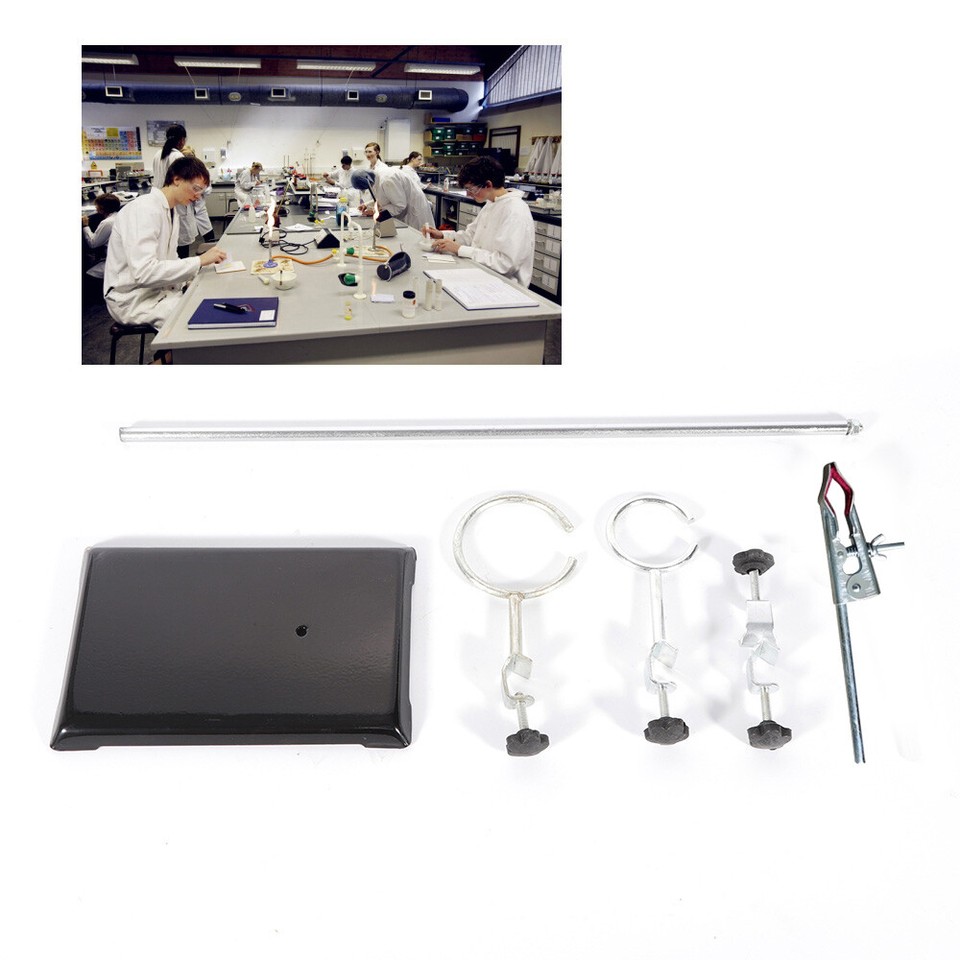 Lab Iron Stand Flask Condenser Clamp Ring Rack Set Support Holder ...