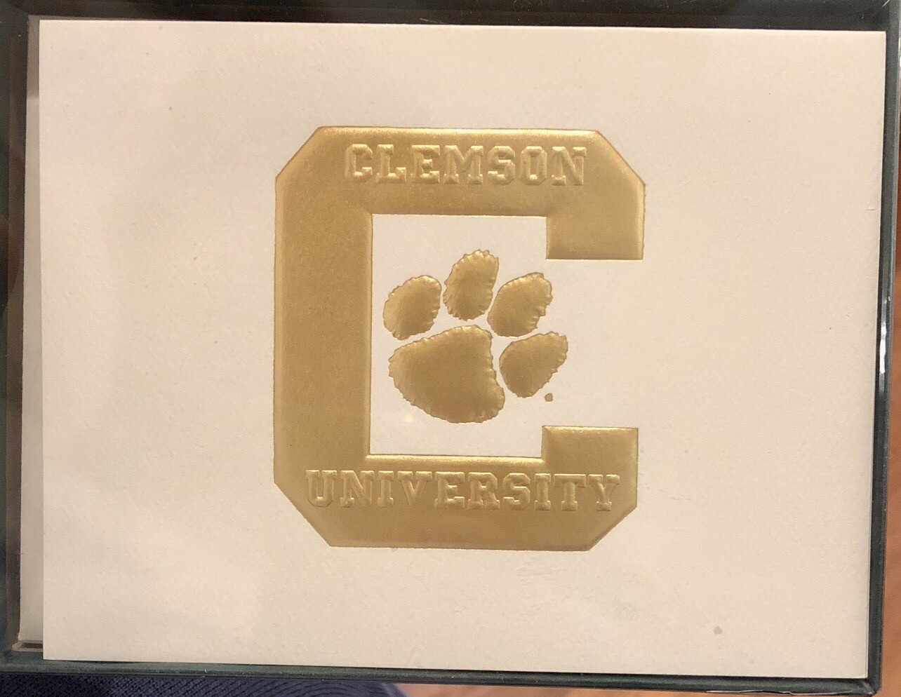 CLEMSON UNIVERSITY GOLD EMBOSSED BLANK NOTECARDS (SET OF 10) | eBay