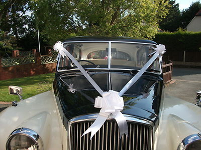 White Wedding Car Decoration Kit 3 Large Bows & 7 Metres of Ribbon FAST ...