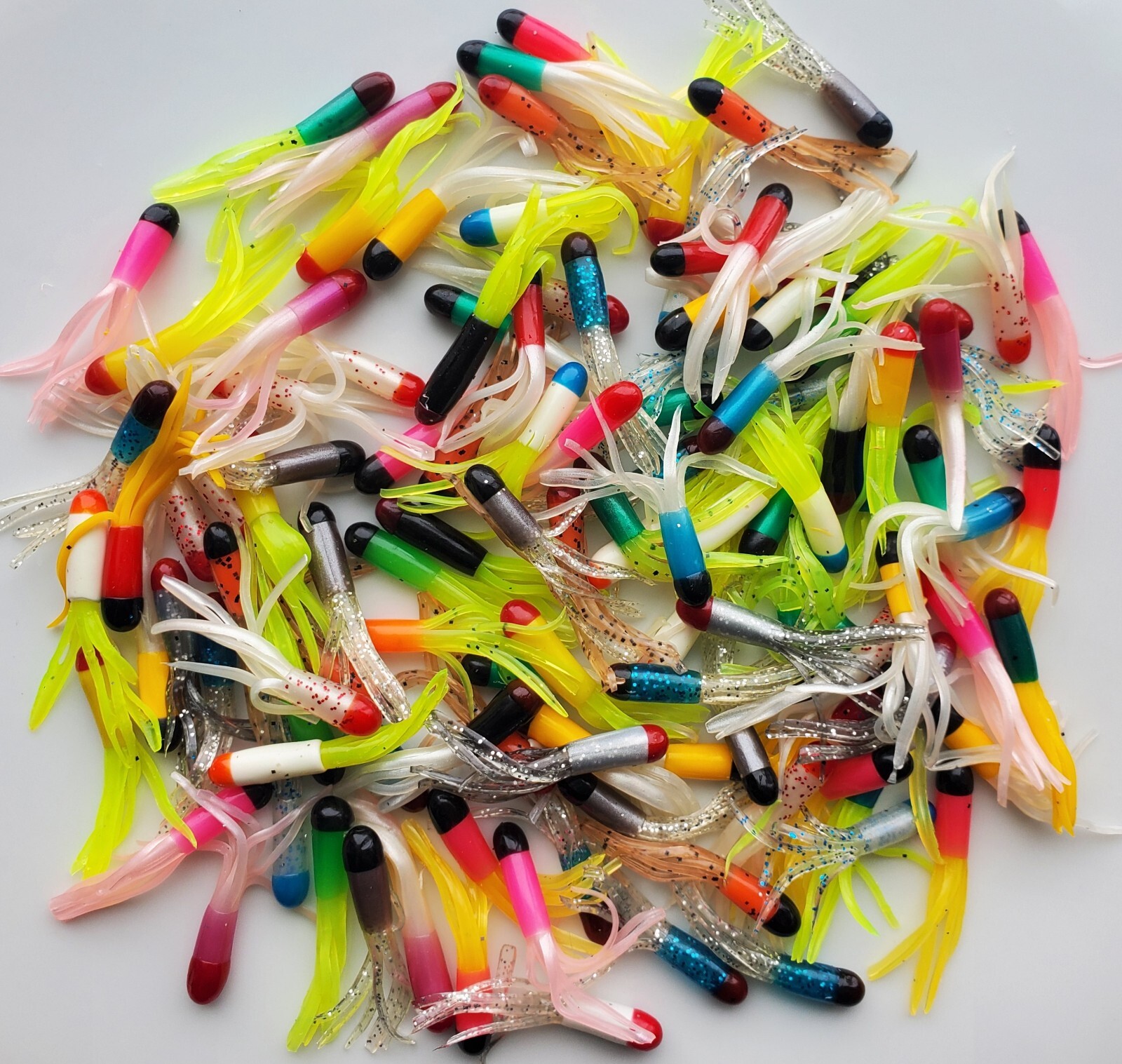 100 Count Tri-Color Tubes Variety Pack Fishing Bait | eBay
