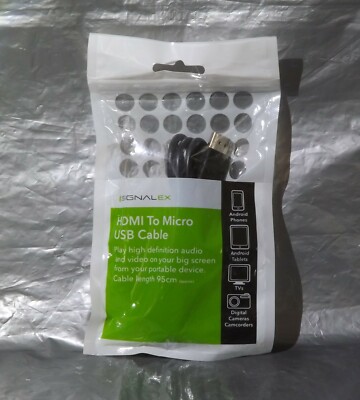 Signalex HDMI To Micro USB Cable 95cm Black Universal Sealed | eBay