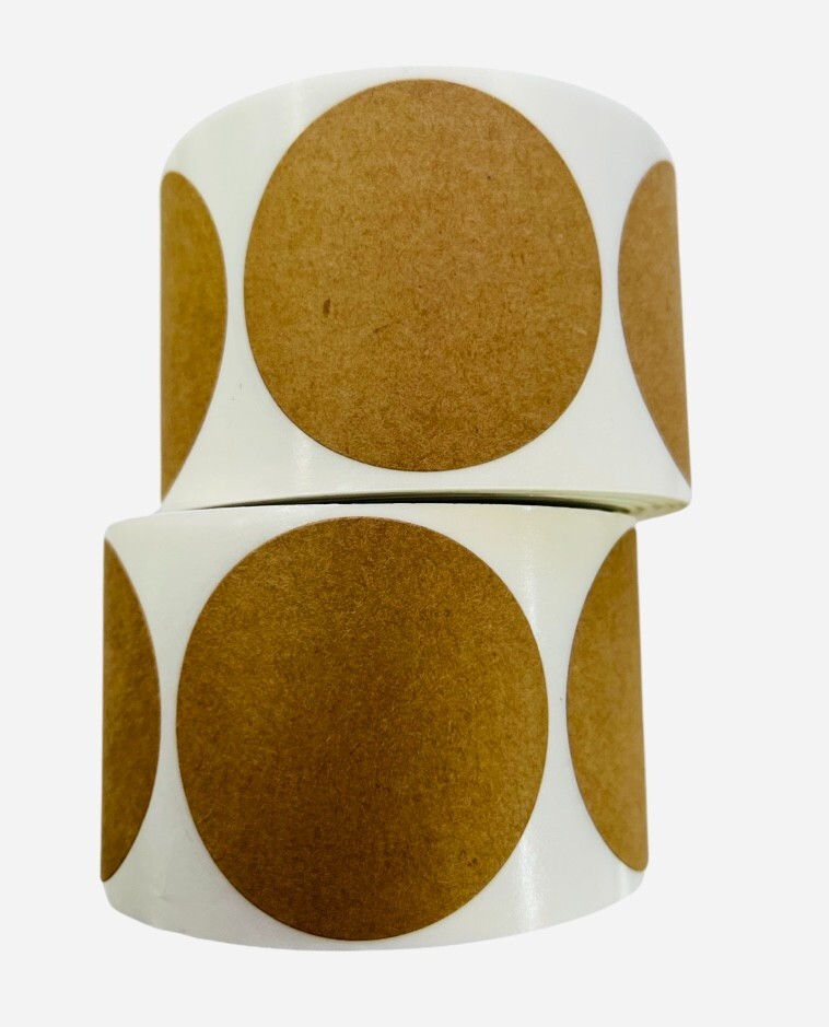 2" Round Blank Kraft Paper Coded Inventory Dots Made in USA Labels 500 ...