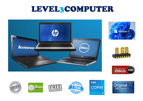 CHEAP FAST Windows 11 Top Brand Laptop i5 8GB RAM 256GB SSD (Dell,HP ...
