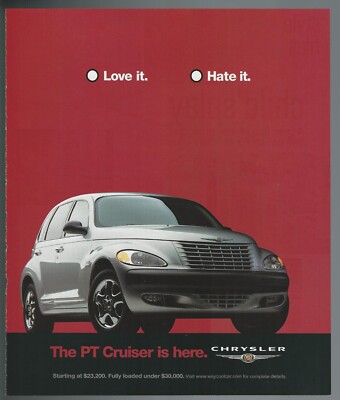 2001 CHRYSLER PT CRUISER advertisement, Chrysler PT Cruiser Canadian ...