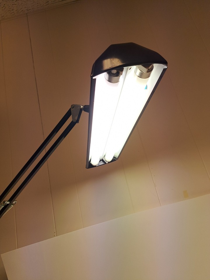 Industrial Dayton Floating Desk Lamp Articulating Swing Arm Drafting ...