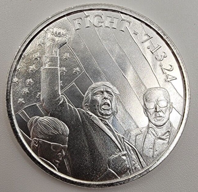 1 oz Pure Silver .999 President Donald Trump Fight Coin – White House ...