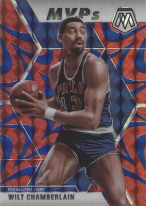 2019-20 Panini Mosaic - MVPs Wilt Chamberlain #300 Reactive Blue Prizm ...