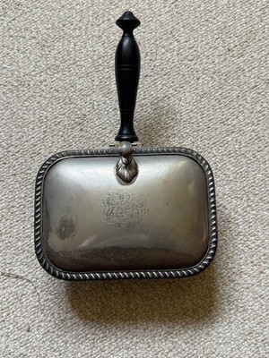 Vintage Silver Plated Silent Butler Crumb Tray - Wood Handle | eBay