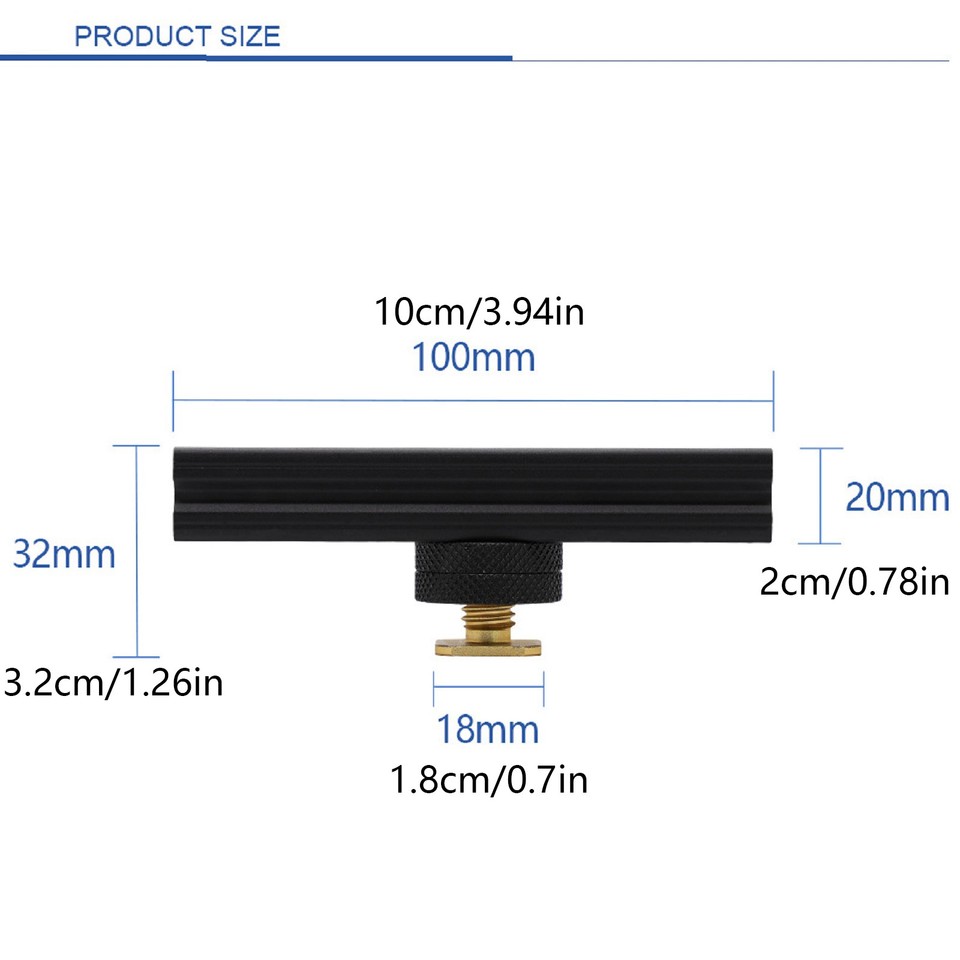 10cm Camera Hot Cold Shoe Extension Rail Bracket For Flash LED Video ...
