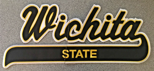 WICHITA STATE SHOCKERS NCAA COLLEGE VINTAGE 13" SCRIPT TEAM PATCH 3 ...
