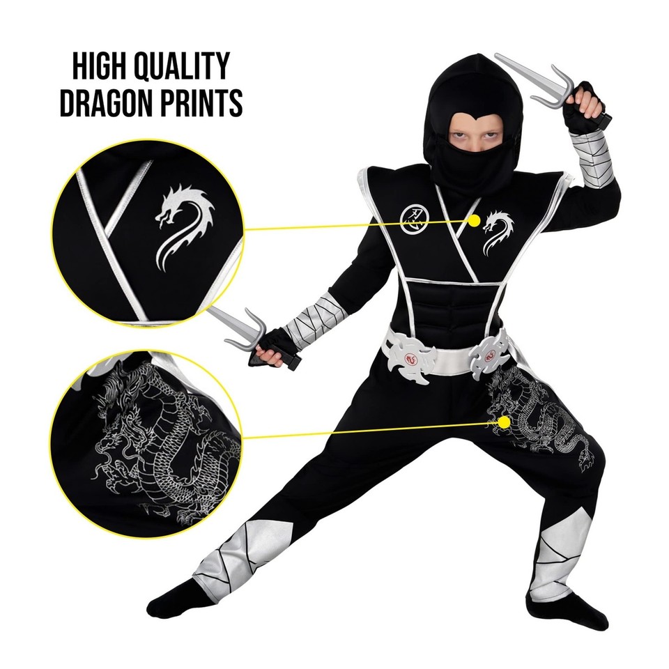 Morph Deluxe Silver Boys Ninja Costume, Ninja Kids Costumes, Ninjas ...