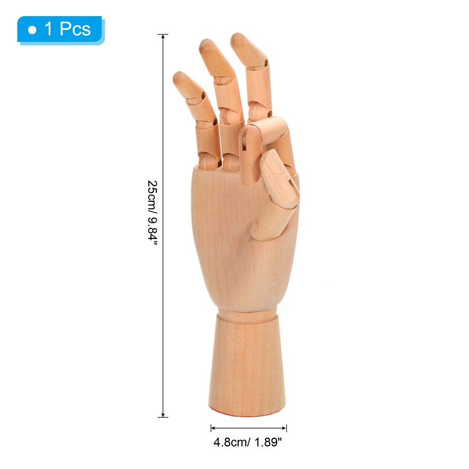 10" Wooden Hand Model, Artist Mannequin Right Hand Model Flexible ...