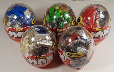 5x Zuru MAX Egg Build More Mystery Builds Toy 40+ Pieces Building ...