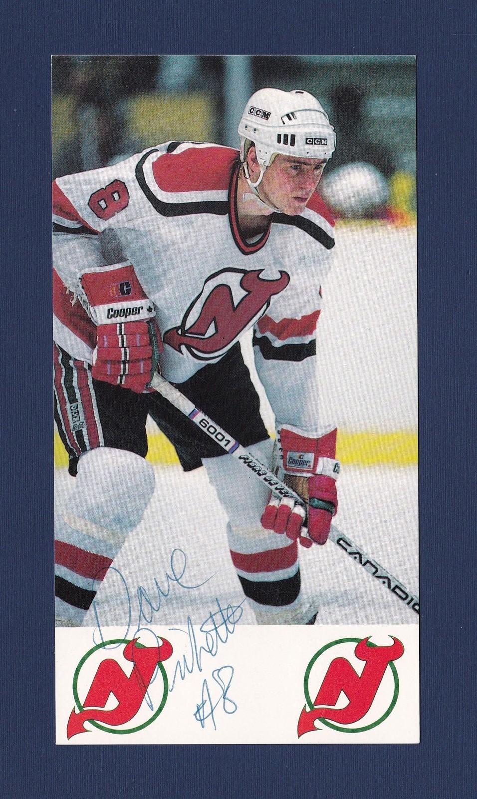 Dave Pichette signed New Jersey Devils team issued hockey postcard | eBay