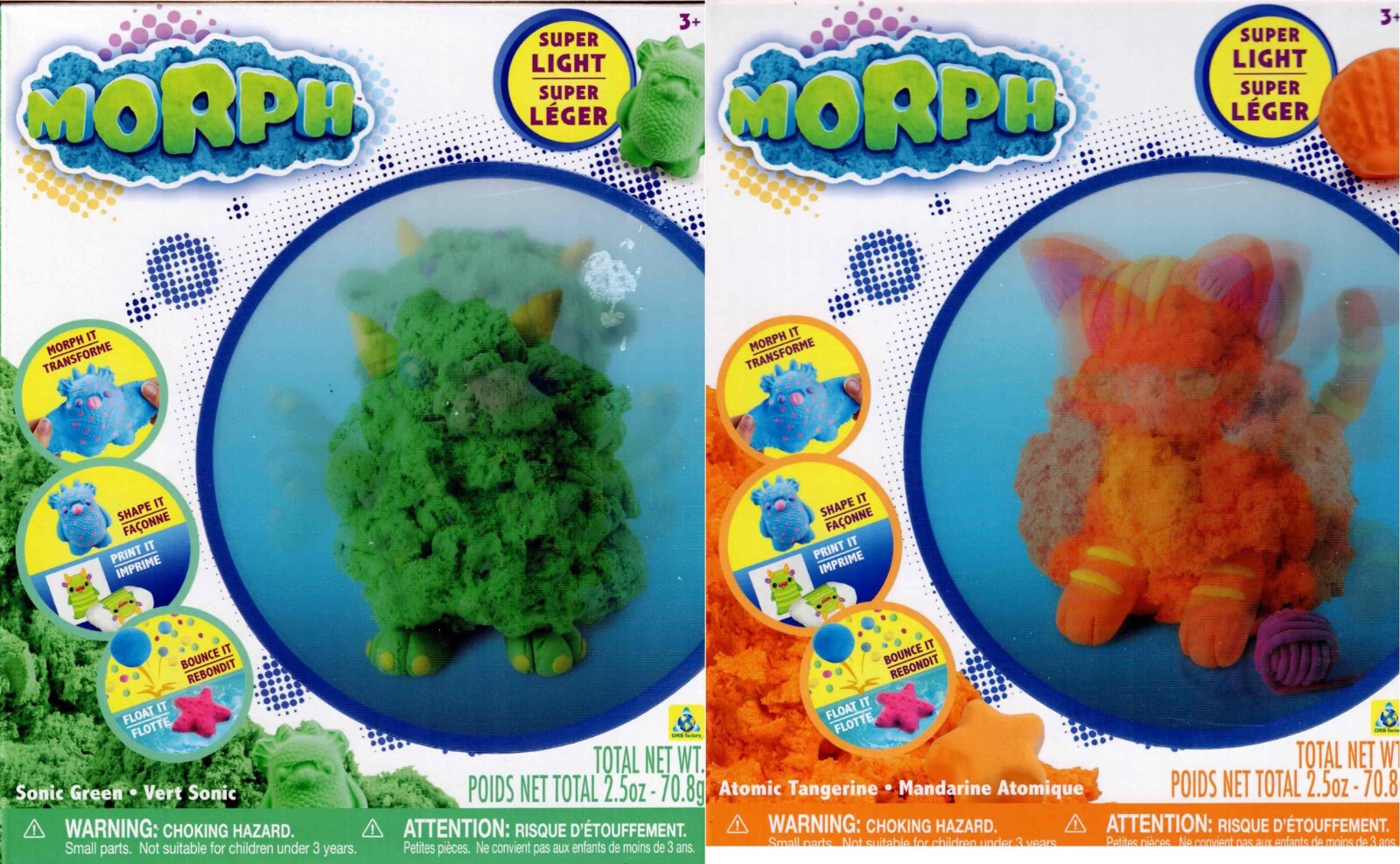 Morph Molding Dough Sonic Green and Atomic Tangerine THE ORB foam light ...