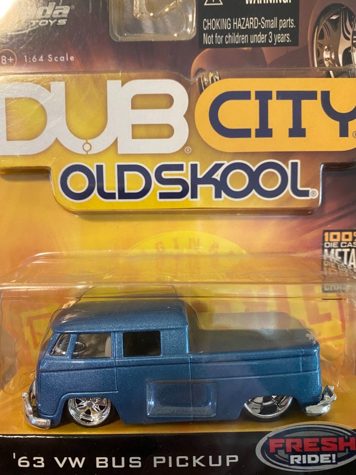 JADA DUB CITY Old School '63 VW Bus Pickup Blister Pack 1:64 Scale ...