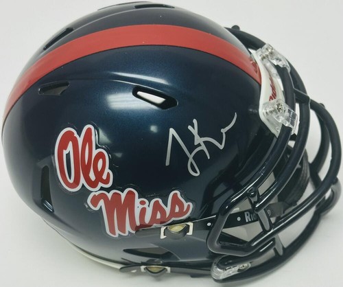 LANE KIFFIN SIGNED OLE MISS REBELS FOOTBALL MINI HELMET AUTOGRAPH BAS ...