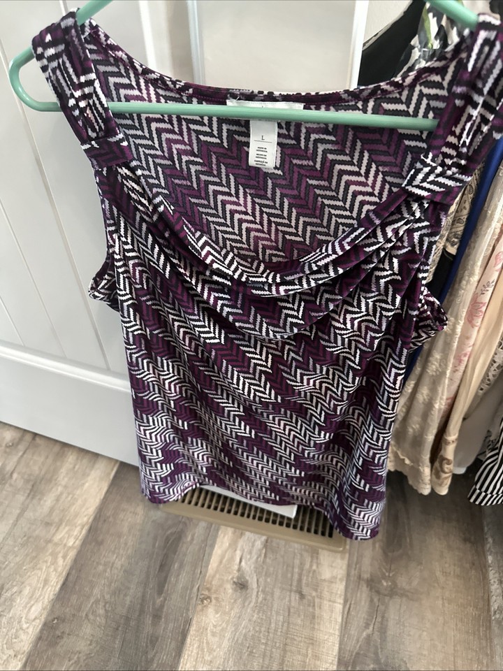 White House Black Market Purple Camisole Cowl Neck L | eBay