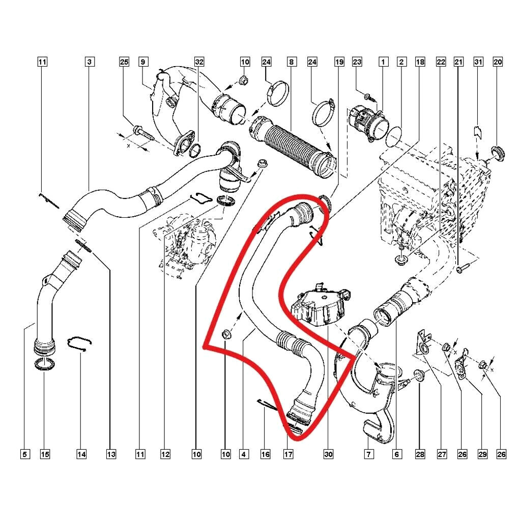 Ladeluftschlauch für RENAULT MEGANE III SCENIC III FLUENCE 1.5 dCi ...