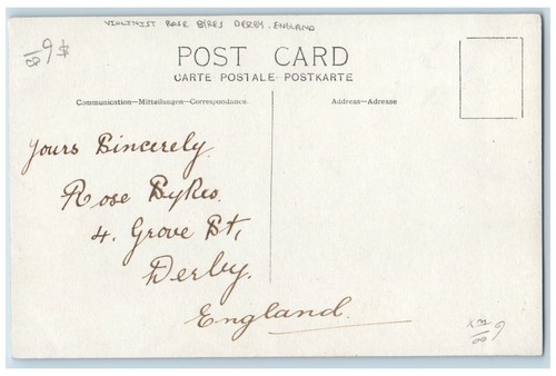 Derby England Postcard RPPC Photo Violinist Rose Byres c1910's Posted ...