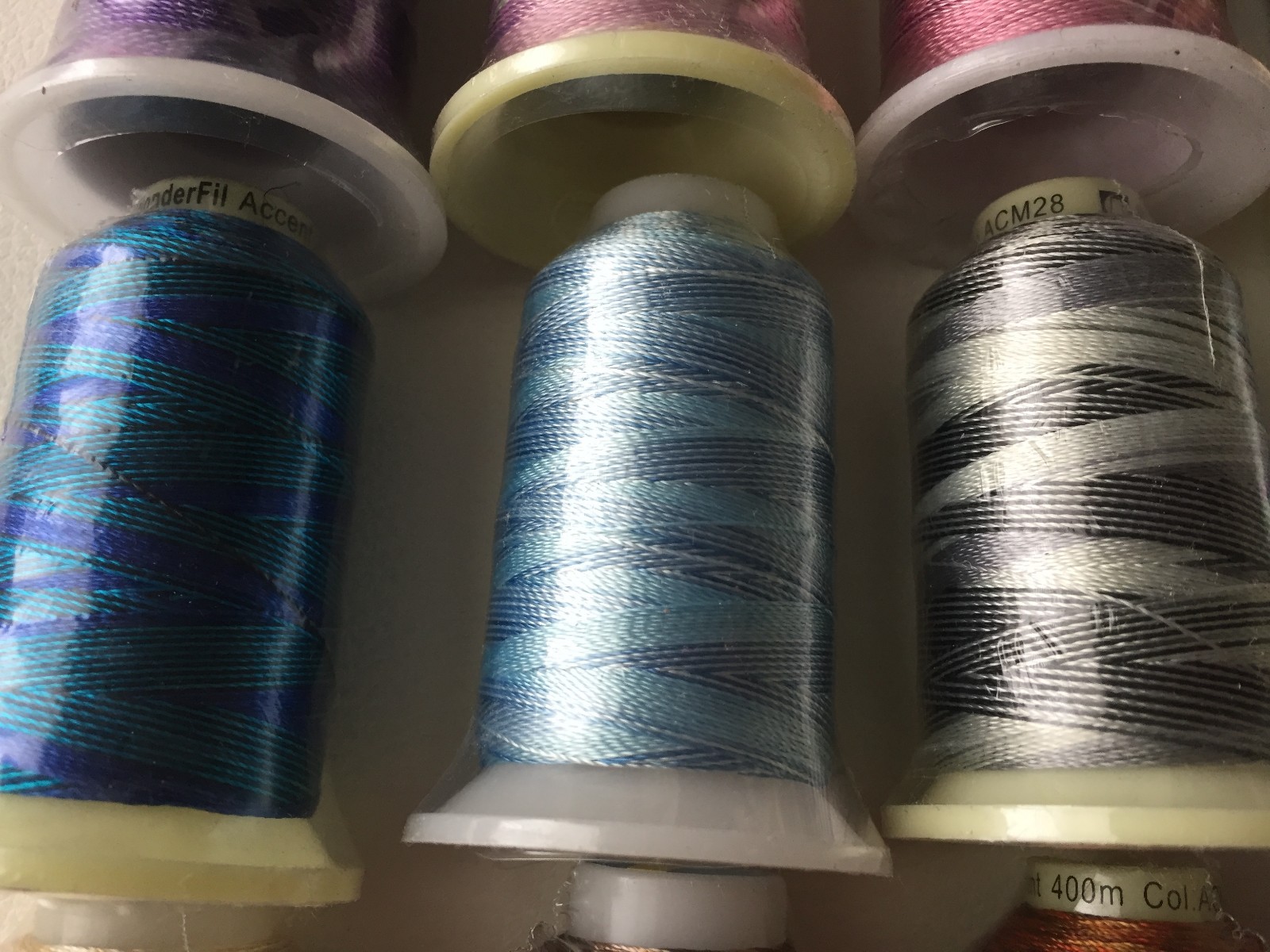 WonderFil ACCENT™ Variegated Thread, 2-ply Rayon, 12wt 400M Spools ...