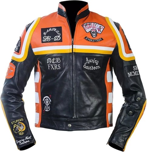 HDMM Mickey Rourke Marlboro Man Vintage Biker racing Leather Motorcycle ...