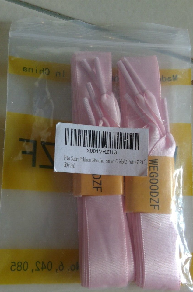 Flat Satin Ribbon Shoelaces Pink WEGOODZF 2cm Wide Shoestrings for ...