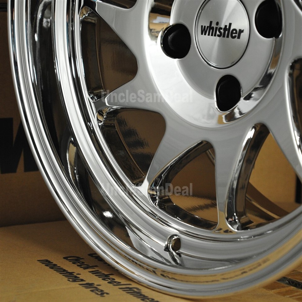 15x8 4x100 20 OFFSET WHISTLER KR7 FULL CHROME 10 SPOKES WITH LIP 4 ...