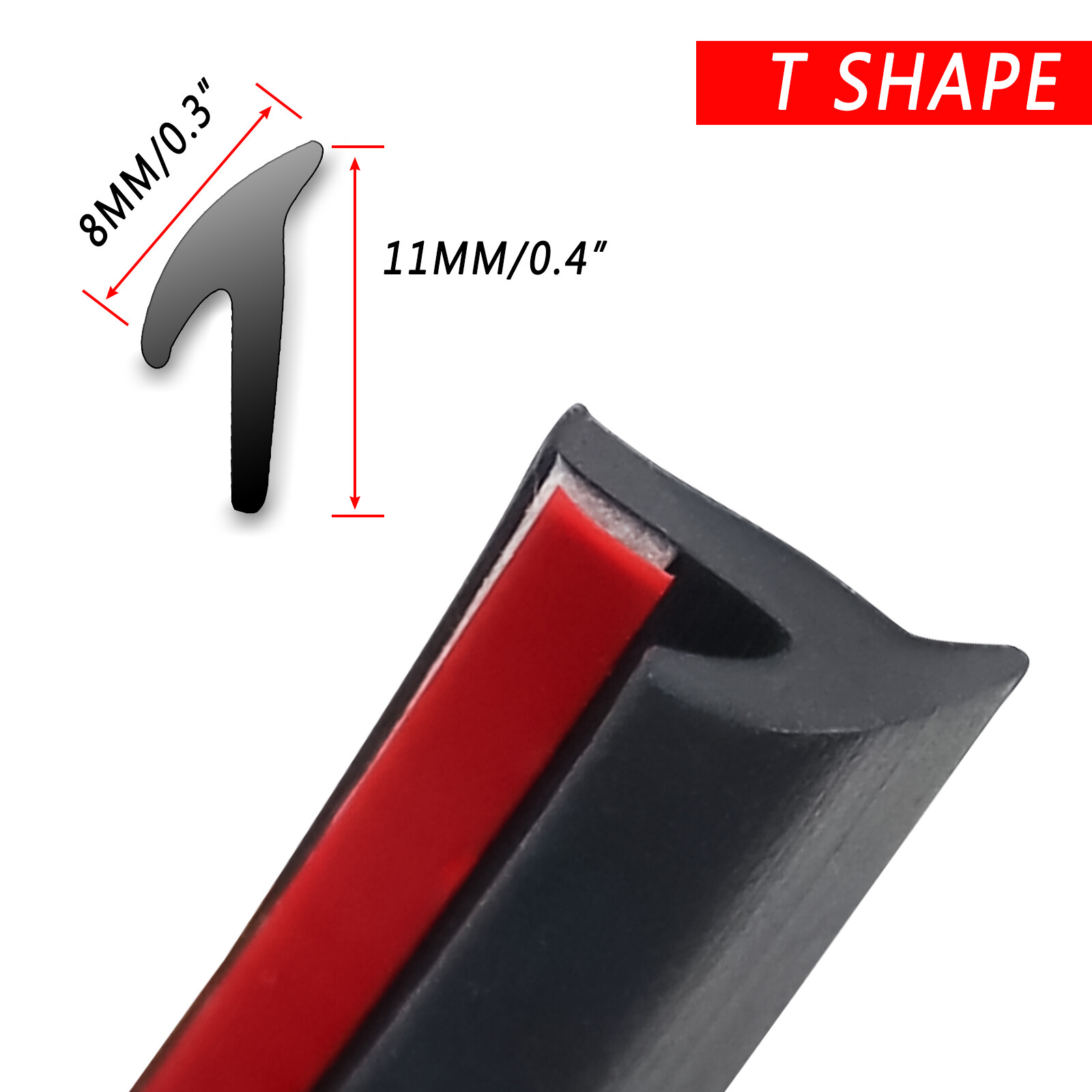 2M Car Seal Strip T-Shape Self-Adhesive Rubber Headlight Bumper Gap ...