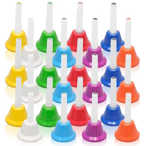 24 Pcs 8 Note Metal Hand Bells for Kids Christmas Kids Hand Bells ...