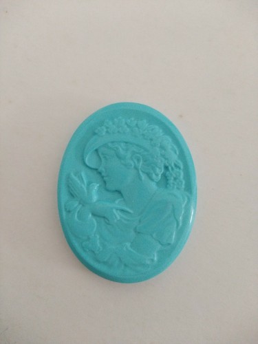 Turquoise Carved cameo, lady face 35 mm. for Pendant | eBay