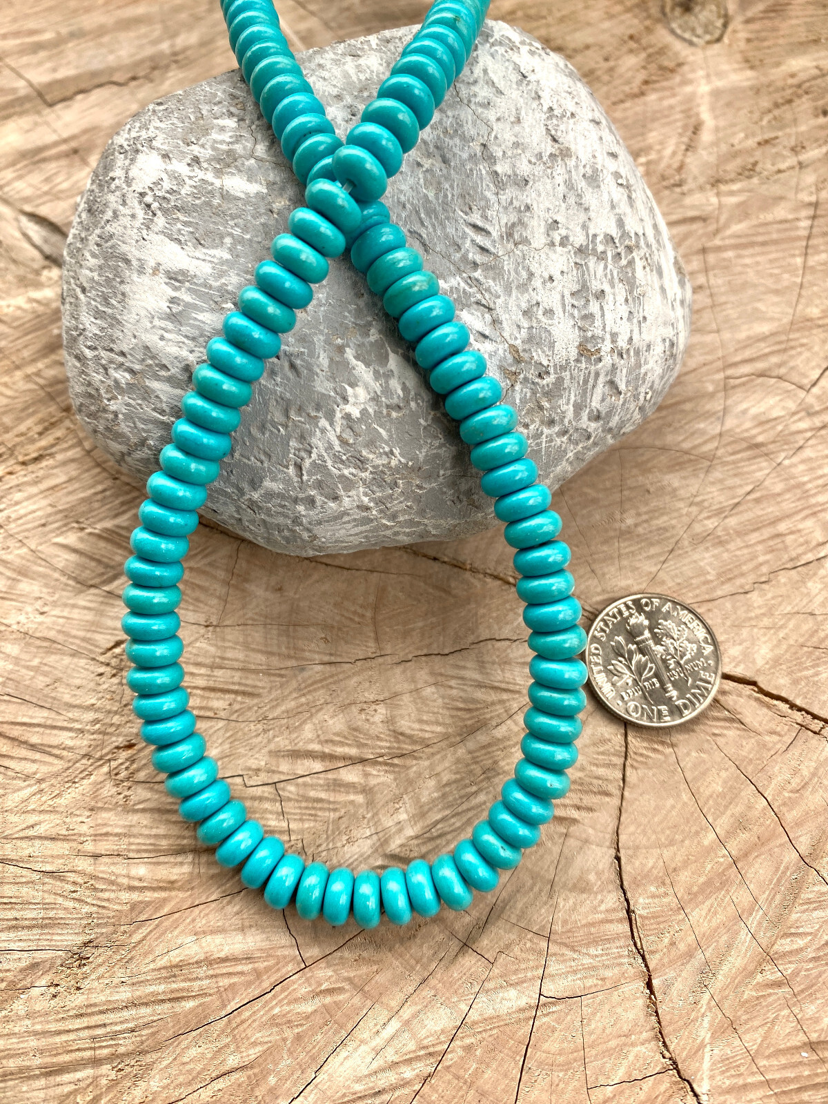 Turquoise Rondelle Beads 6mm Magnesite Turquoise Strand 15" Jewelry ...