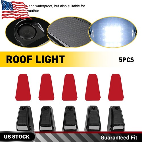 5PCS Cab Roof Marker Light LED Smoked Lens White Top Clearance Lights ...