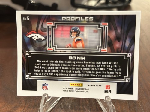 🔥2024 Bo Nix Prizm RC PROFILES#5 SSP “CASE HIT” Broncos⭐️Rookie QB ...