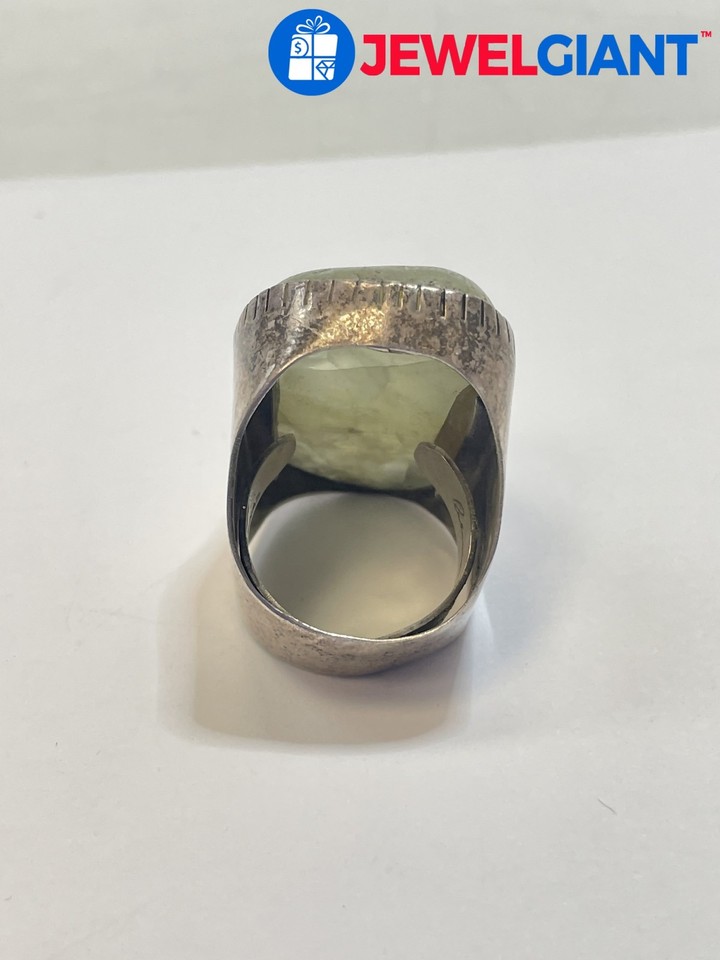 STERLING SILVER REBECCA COLLINS NATURAL GEMSTONE RING SIZE 9.75 28.5G # ...