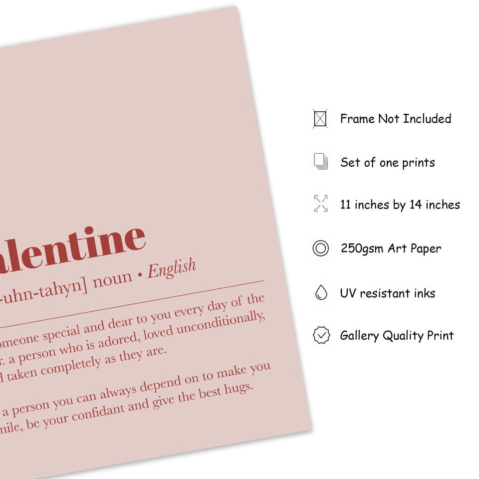 Valentine's Day Wall Art Print Pink & Red Valentine Connotation Art ...