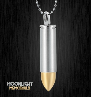 New Bullet Silver Gold Urn Cremation Ashes Holder Silver Memorial ...