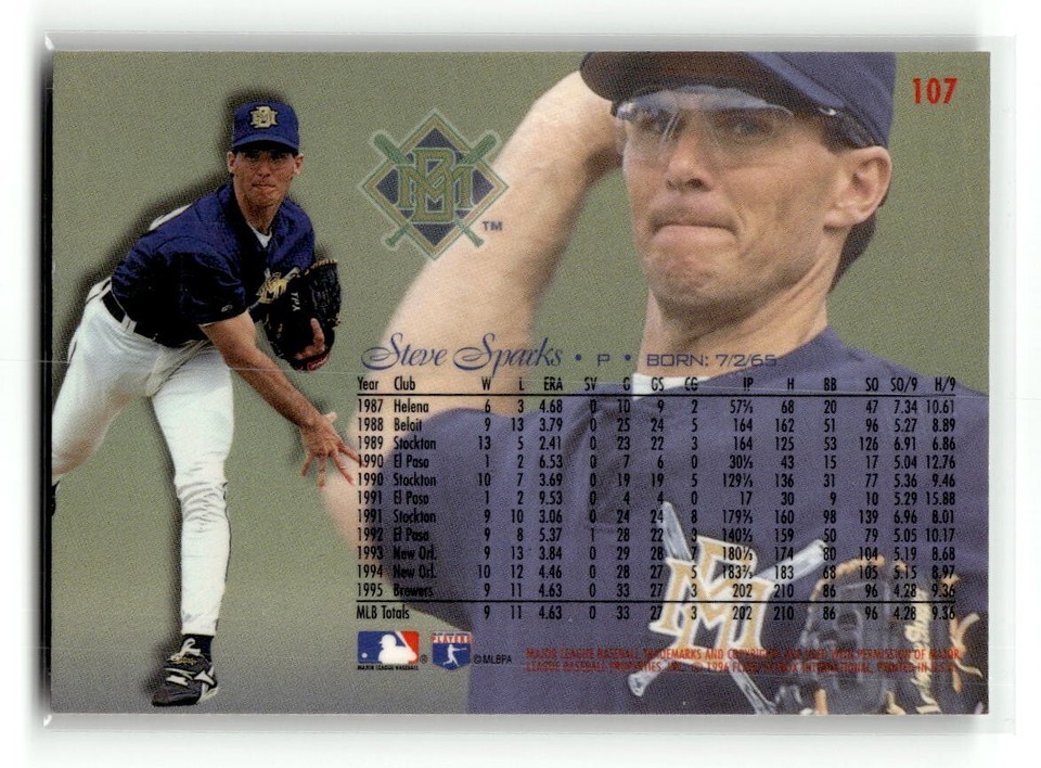 1996 Flair Steve Sparks #107 BASEBALL Milwaukee Brewers | eBay