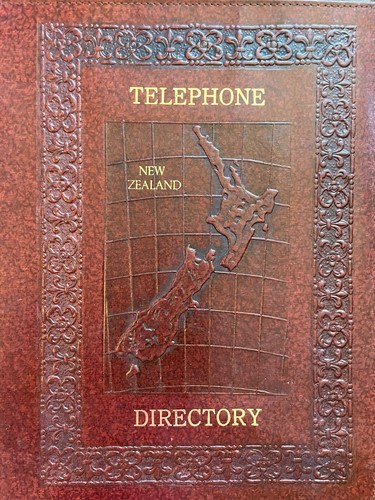 New Zeland Telephone phone directory embossed hard cover Book cover 10 ...