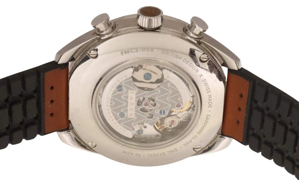 Farer Cresta Mechanical Chronograph Stainless Steel Watch – Blue Dial ...