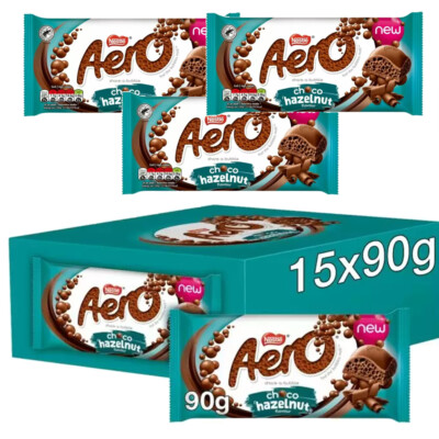 Aero Chocolate Hazelnut Smooth Sharing Bar 90g For Easter Perfect Treat ...