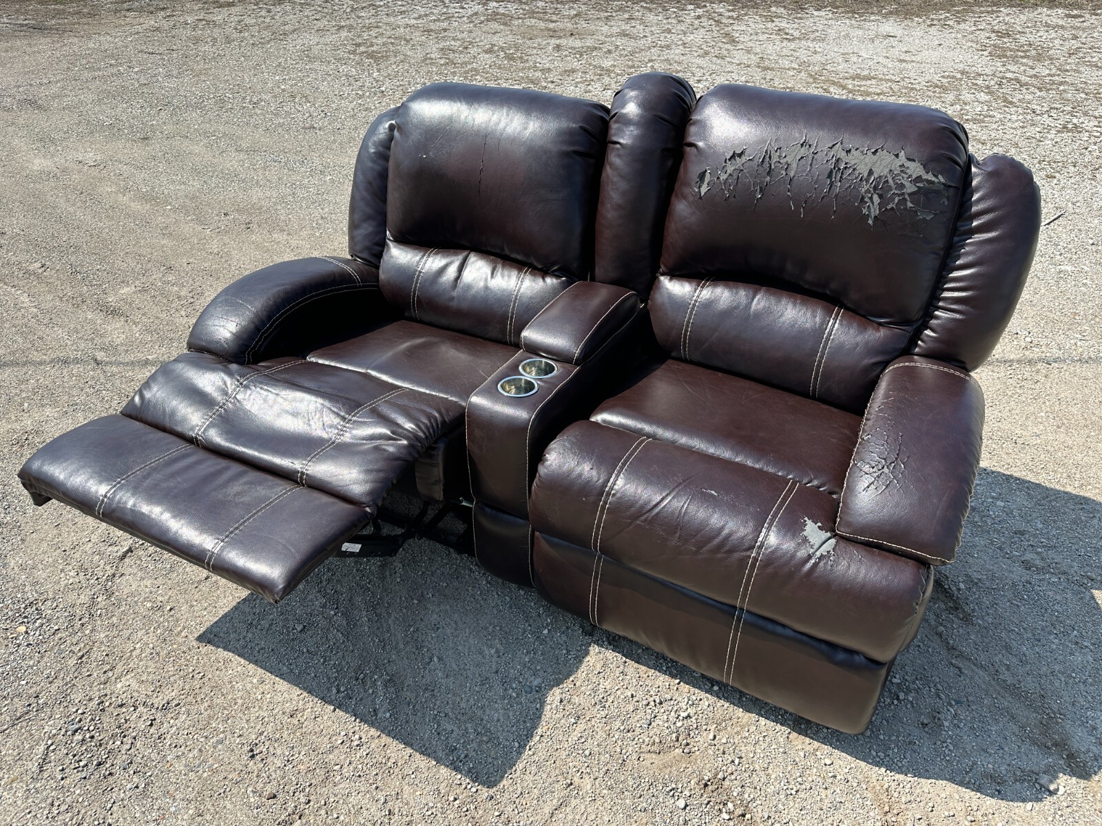 Lippert 66" Reclining SOFA Chaise Theatre Seating Brown Couch bed RV ...