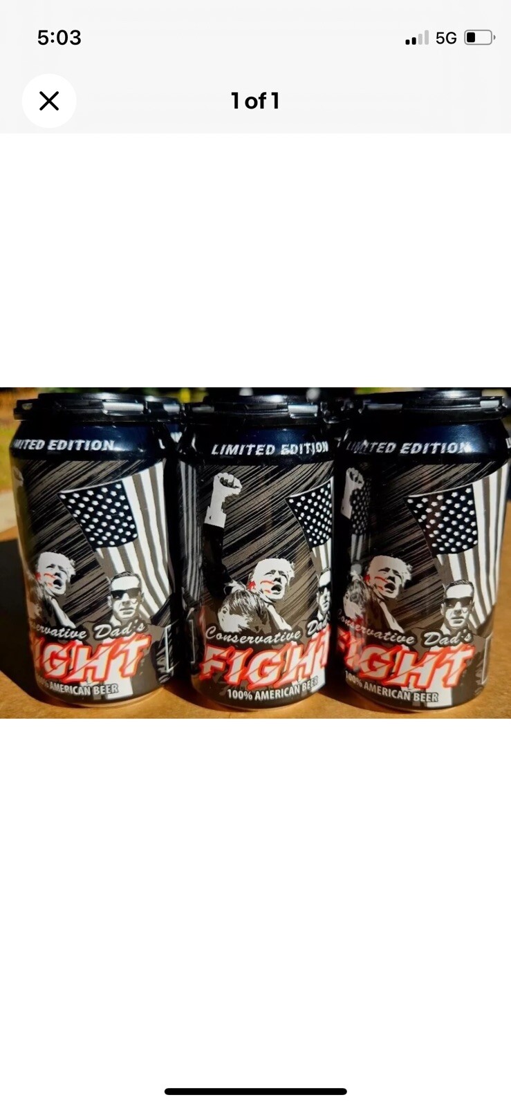 Trump Fight Beer Can 6 pack Conservative Dad's limited edition RARE ...