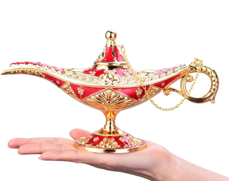 Exquisite Red and Gold Genie Lamp Decor | eBay