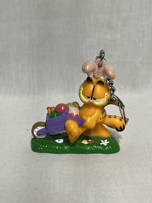 VINTAGE Paws Garfield Key Ring Keychain Bunny Ears Easter Eggs ...
